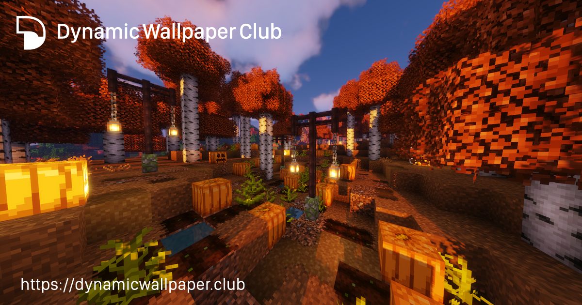 Minecraft Autumn Pumpkin Patch - Dynamic Wallpaper Club