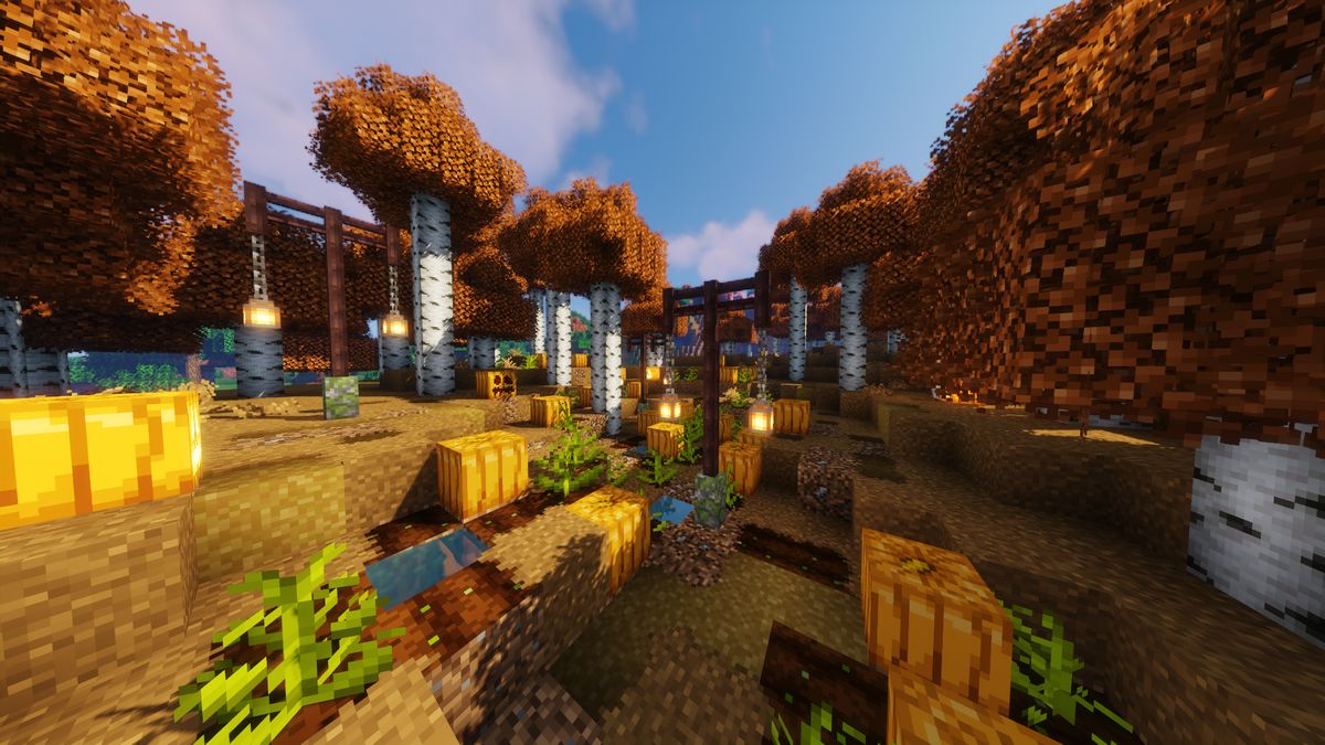 Minecraft Autumn Pumpkin Patch - Dynamic Wallpaper Club