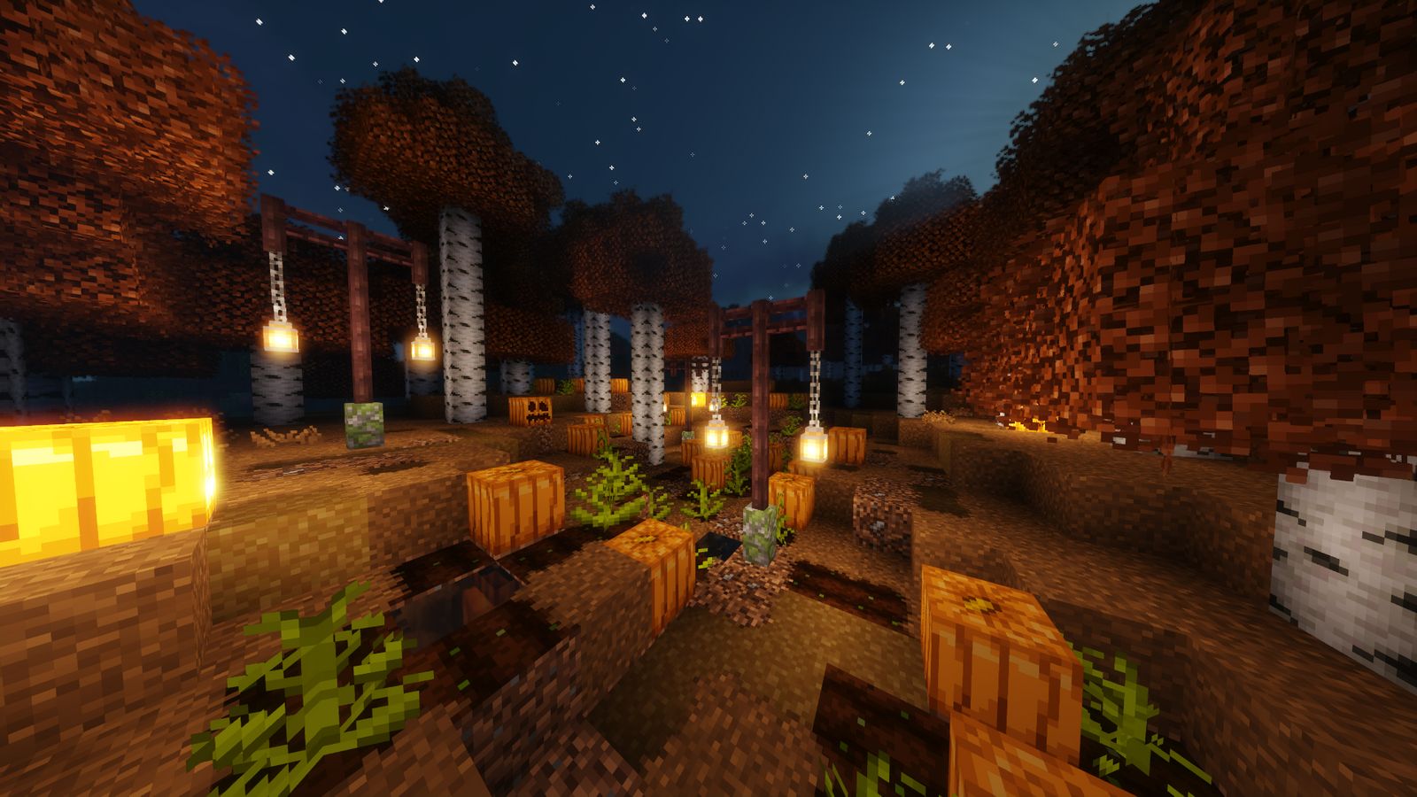 Minecraft Autumn Pumpkin Patch - Dynamic Wallpaper Club