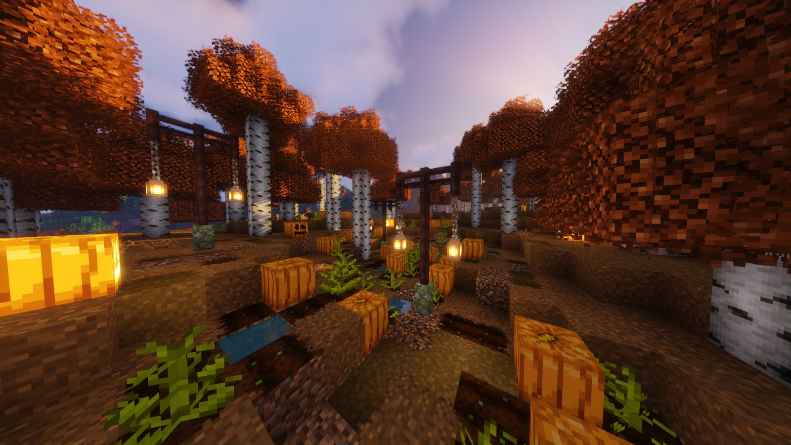 Minecraft Autumn Pumpkin Patch - Dynamic Wallpaper Club