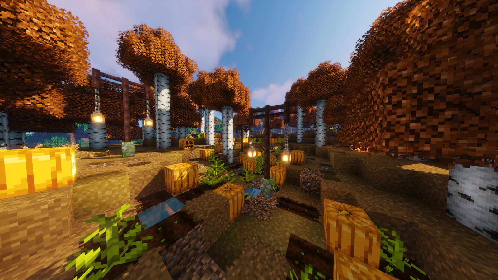 Minecraft Autumn Pumpkin Patch - Dynamic Wallpaper Club