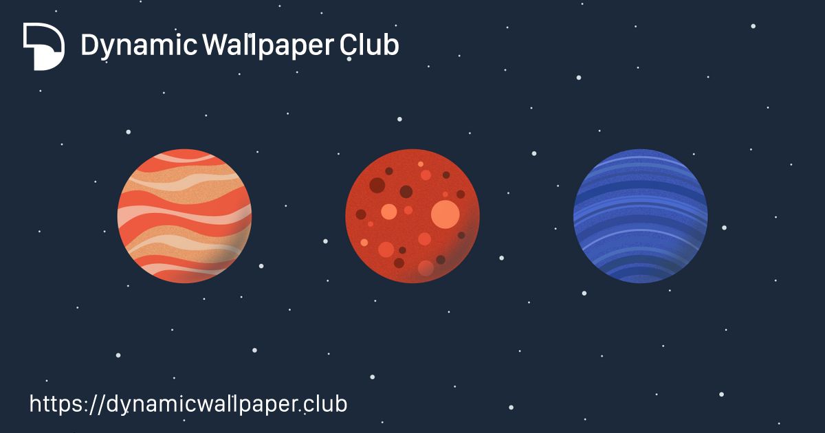3 Cartoon Planets - Dynamic Wallpaper Club
