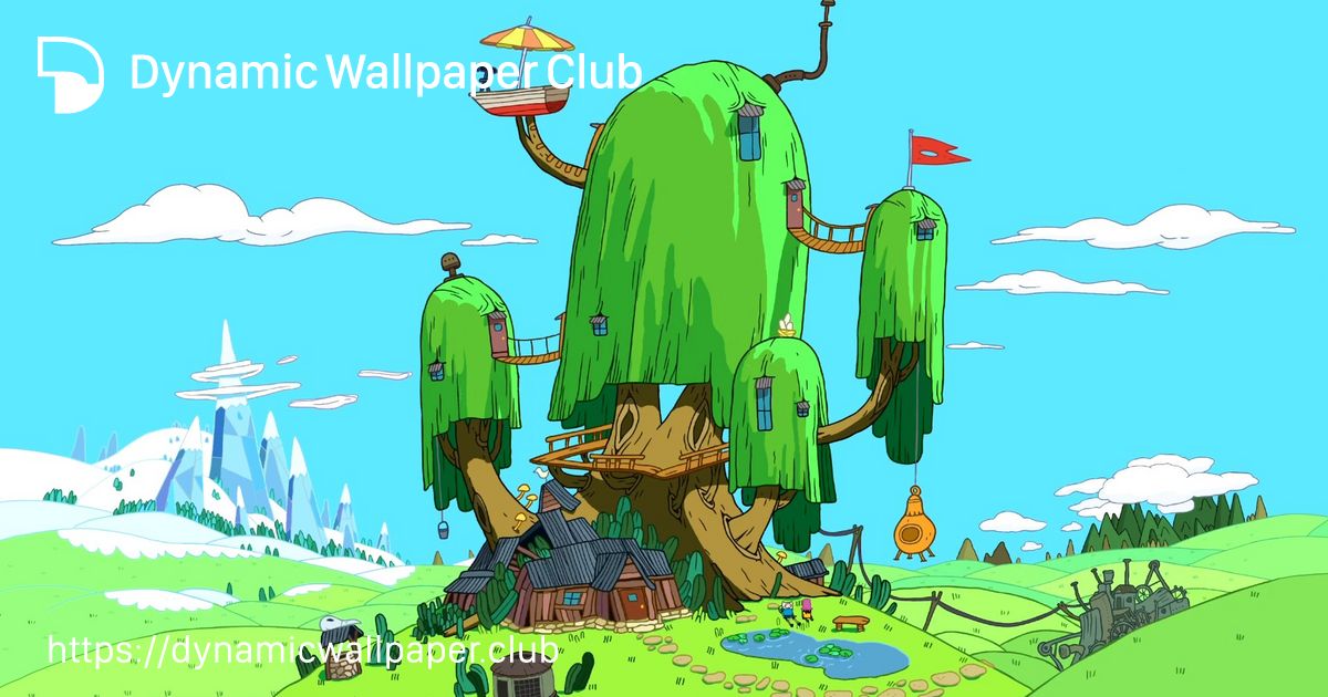 adventure time treehouse sunset - Dynamic Wallpaper Club