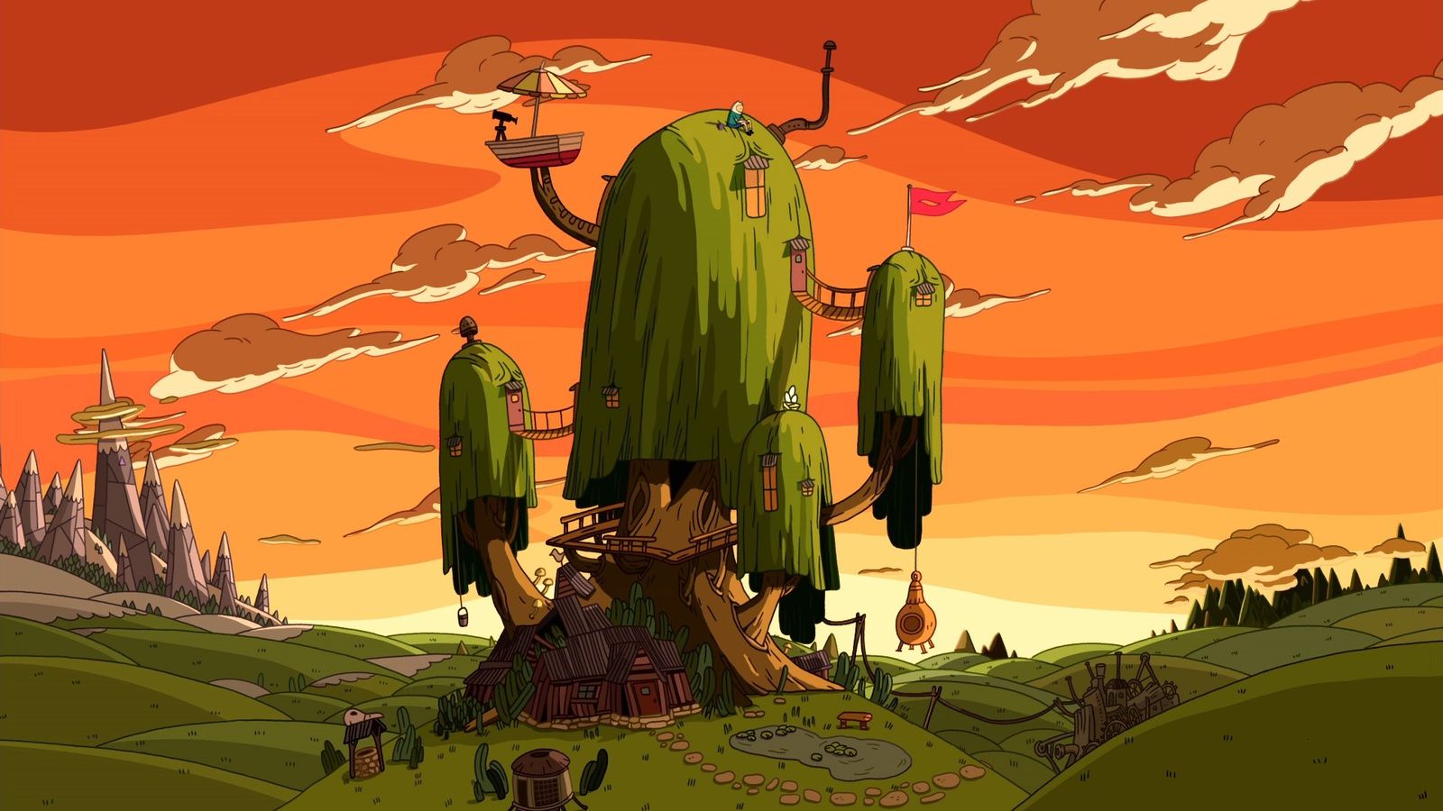adventure time treehouse sunset - Dynamic Wallpaper Club