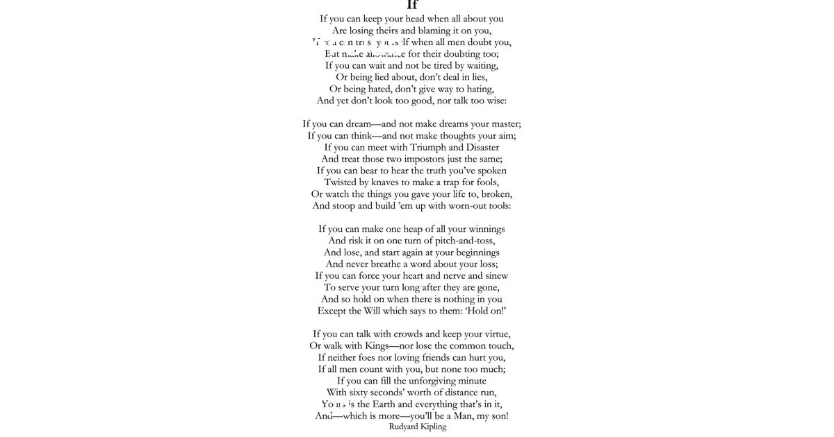 If by Rudyard Kipling - Dynamic Wallpaper Club