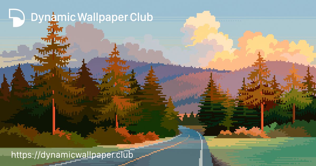 Pixelated Road Landscape - Dynamic Wallpaper Club