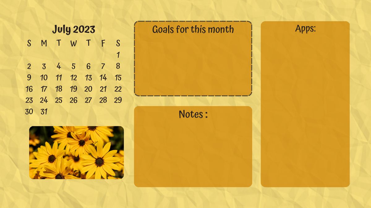 July calendar wallpaper - Dynamic Wallpaper Club