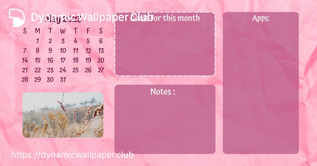 may 2023 calendar pink - Dynamic Wallpaper Club