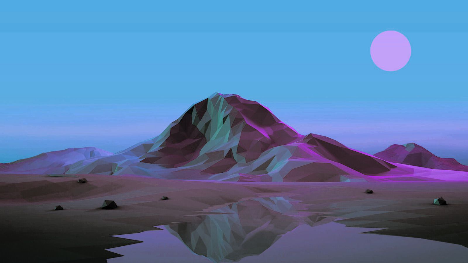 low polly mountan - Dynamic Wallpaper Club